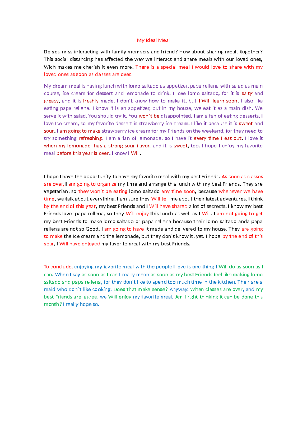 My Ideal Meal: A Dream Lunch with Friends - Studocu