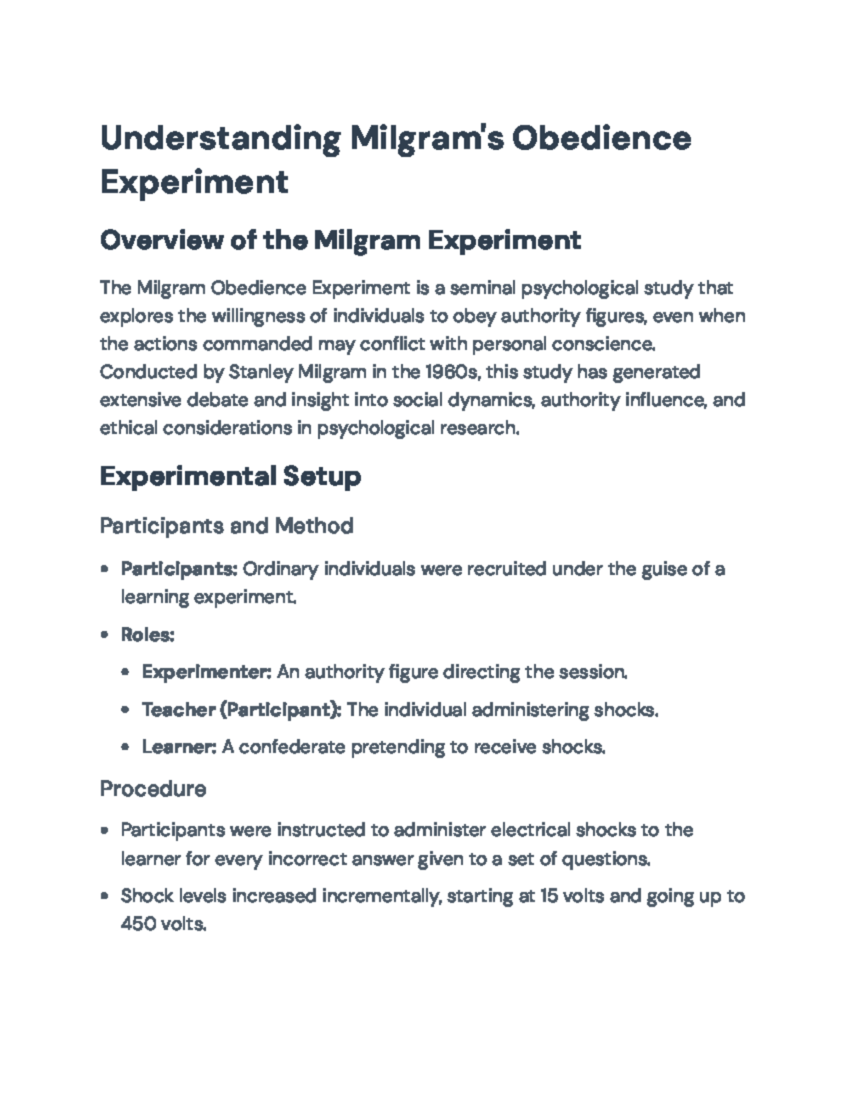Milgram Experiment Overview: Insights on Obedience & Ethics in Psych ...
