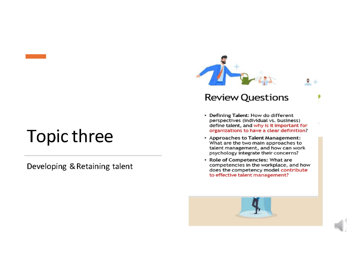 Chapter 3: Developing & Retaining Talent - Studocu