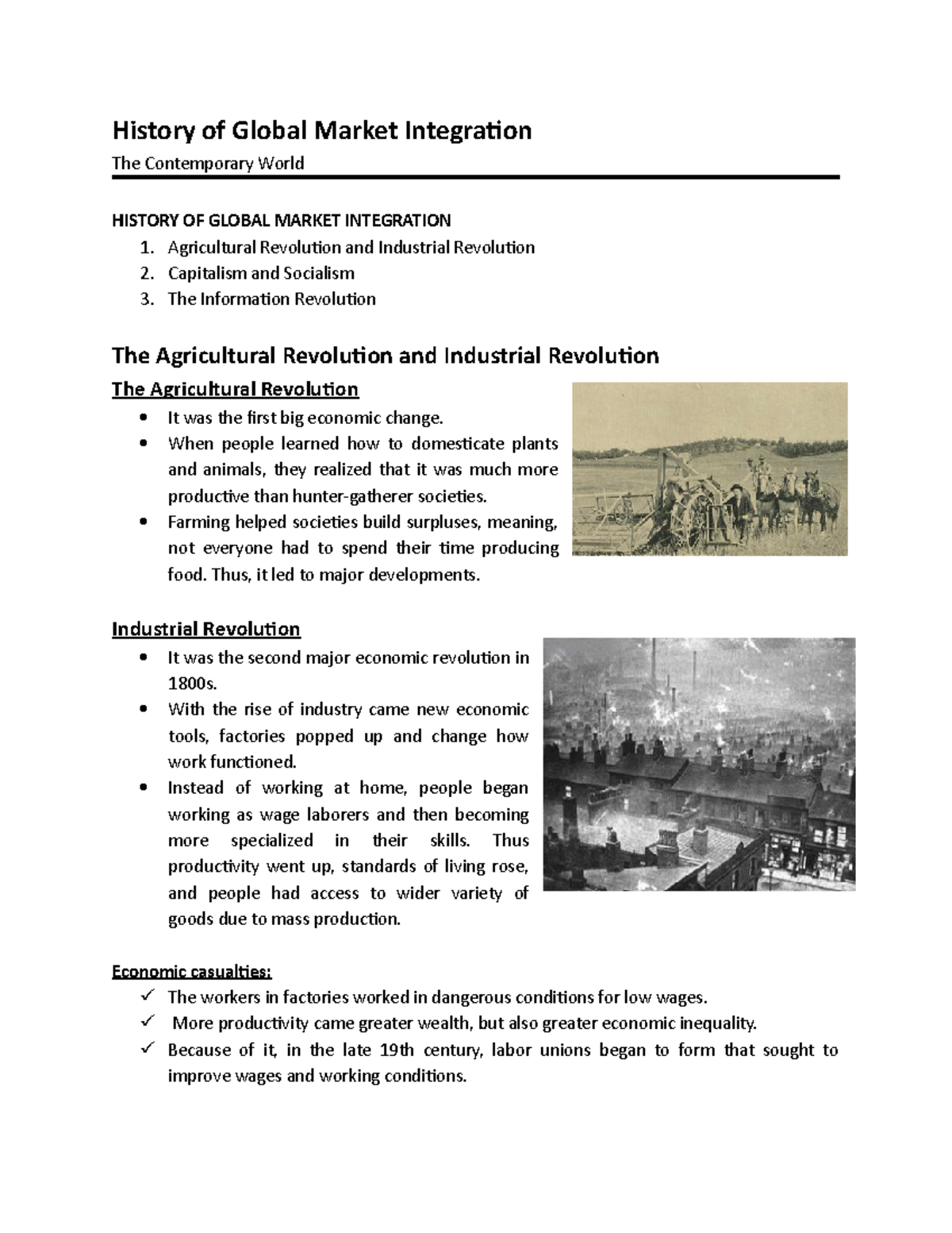 History of Global Market Integration: Key Economic Revolutions ...