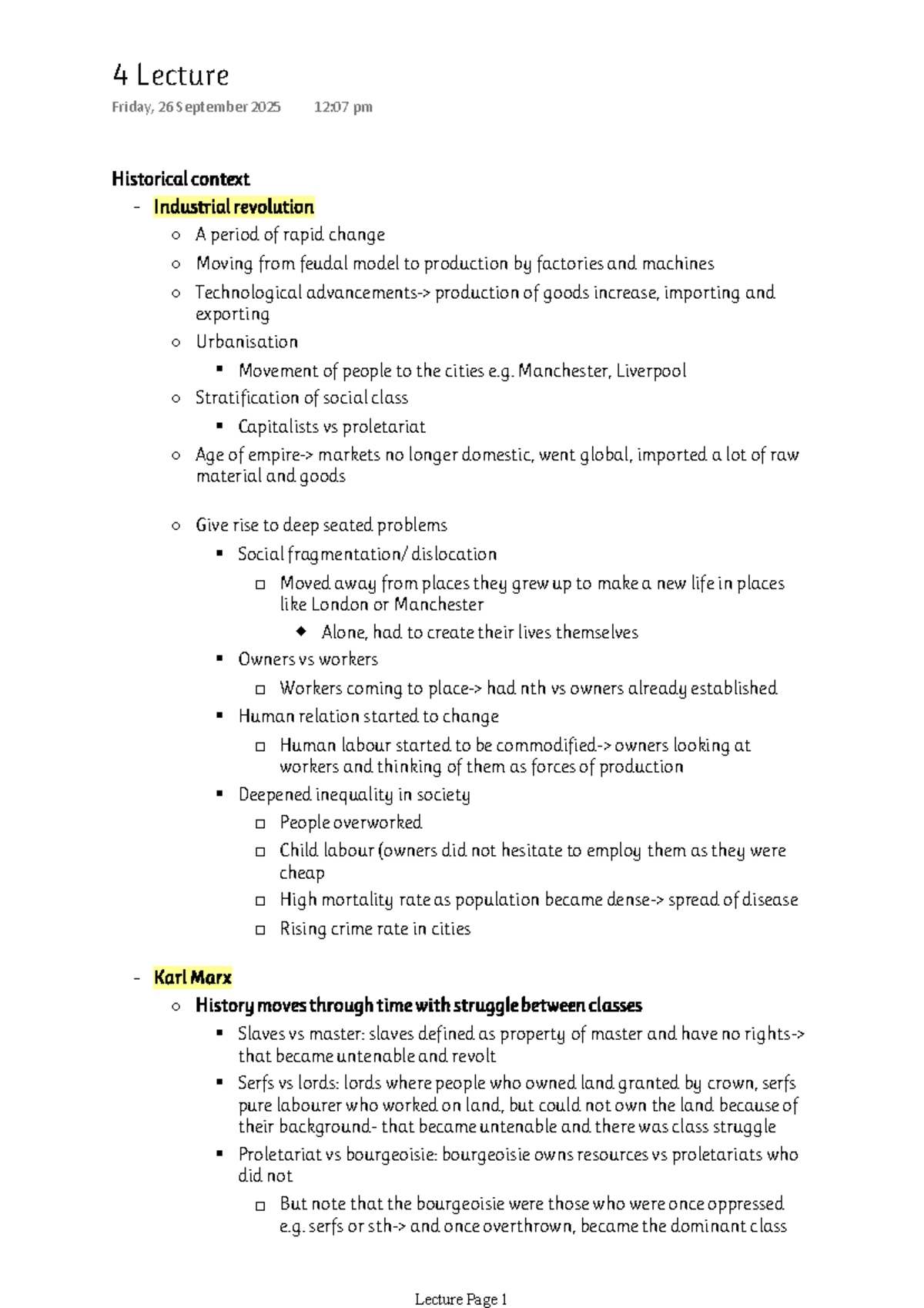 4 Lecture: Historical Context of the Industrial Revolution - Studocu