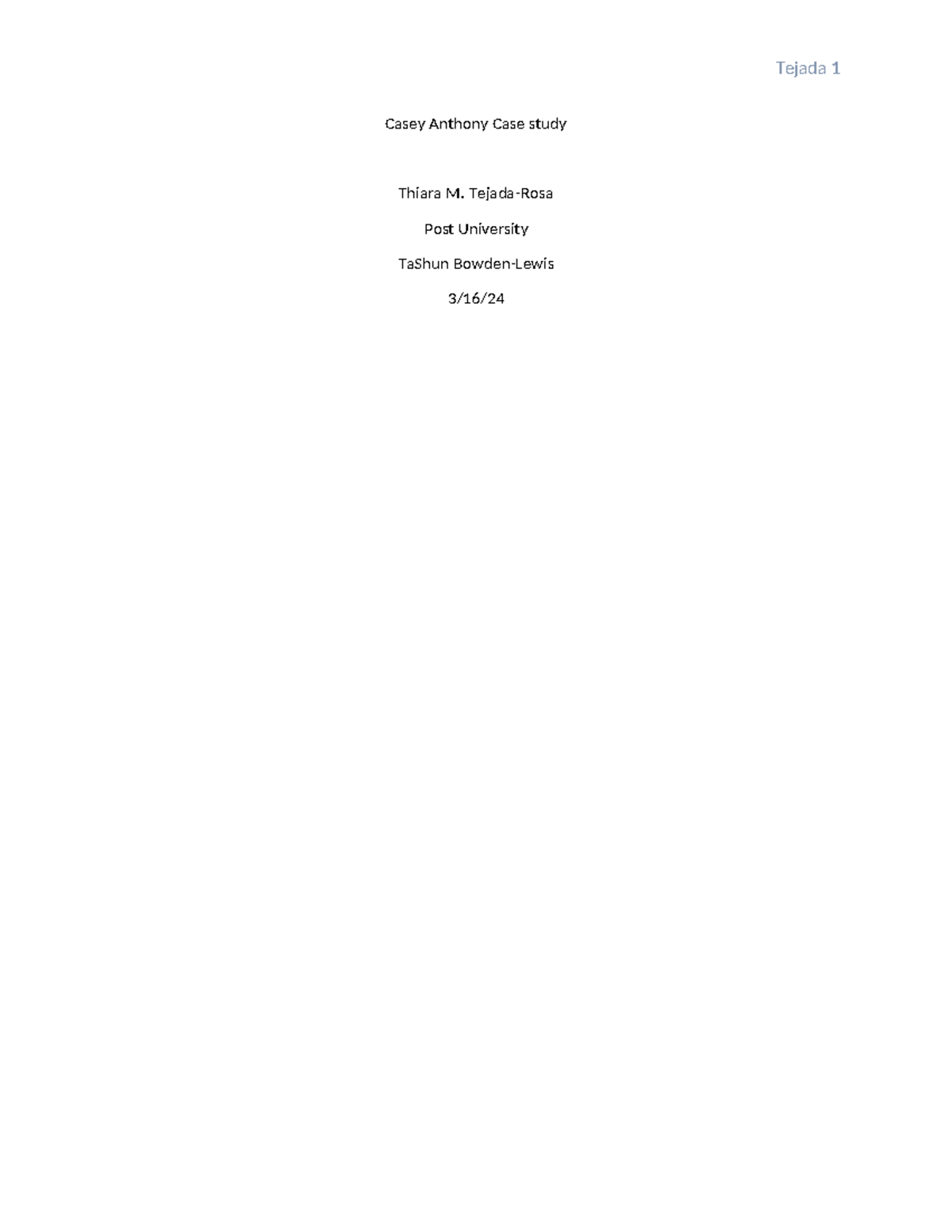 Case Study: Analysis of the Casey Anthony Case (CJS 201) - Studocu