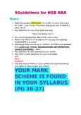 Guidelines for HSB SBA: Important Rules & Mark Scheme Explained - Studocu