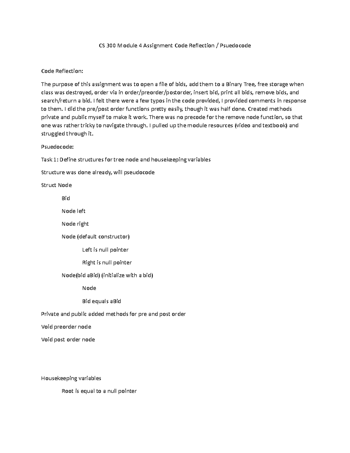 CS 300 Module 5 Assignment Code Reflection - CS 300 Module 4 Assignment Code Reflection ...