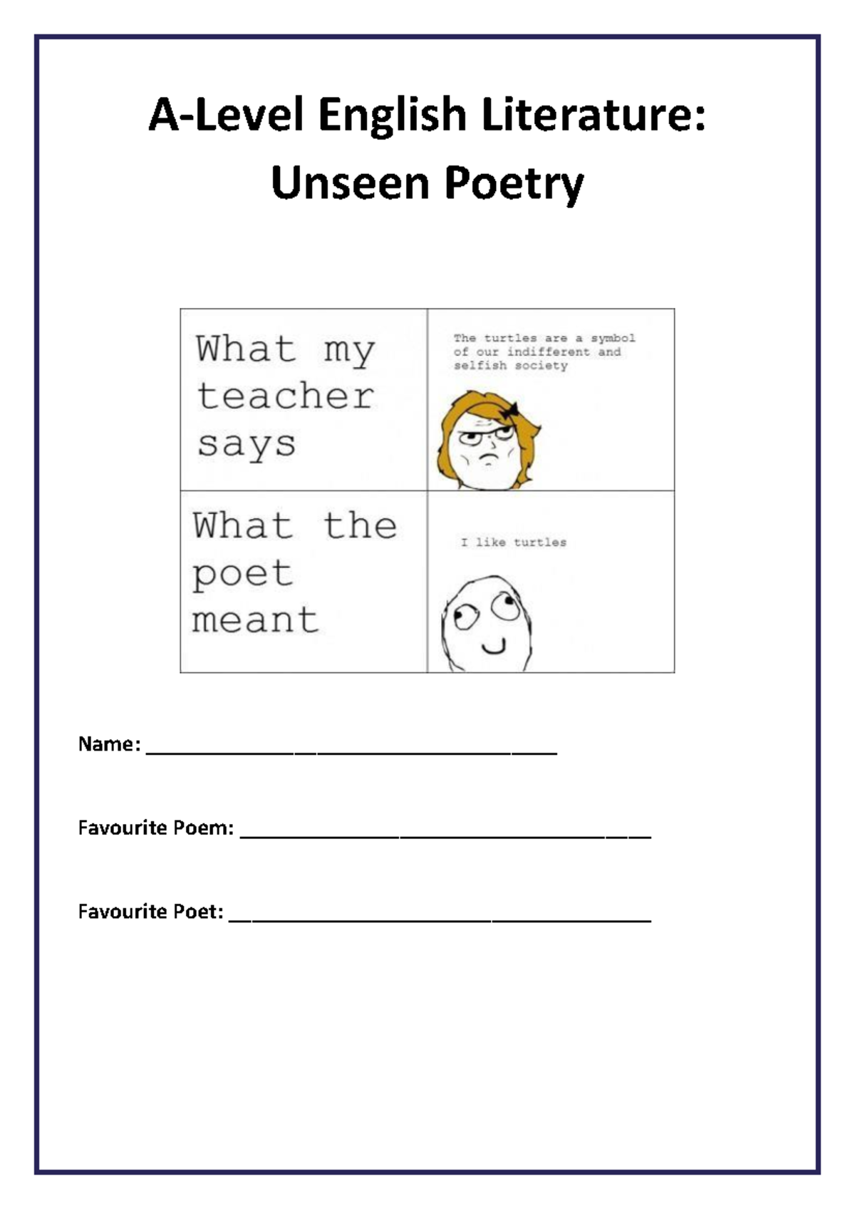 Love Through The Ages: Unseen Poetry Analysis (PLC) - Studocu