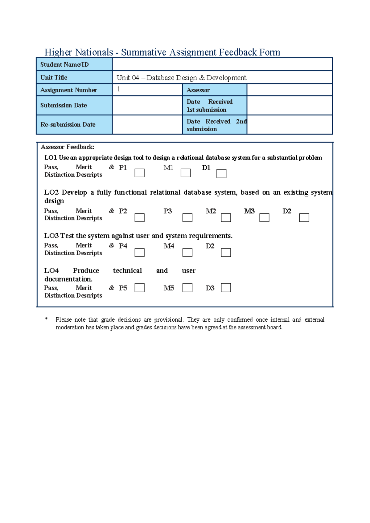 Unit 04: Database Design & Development - ESpace Solutions Assignment ...
