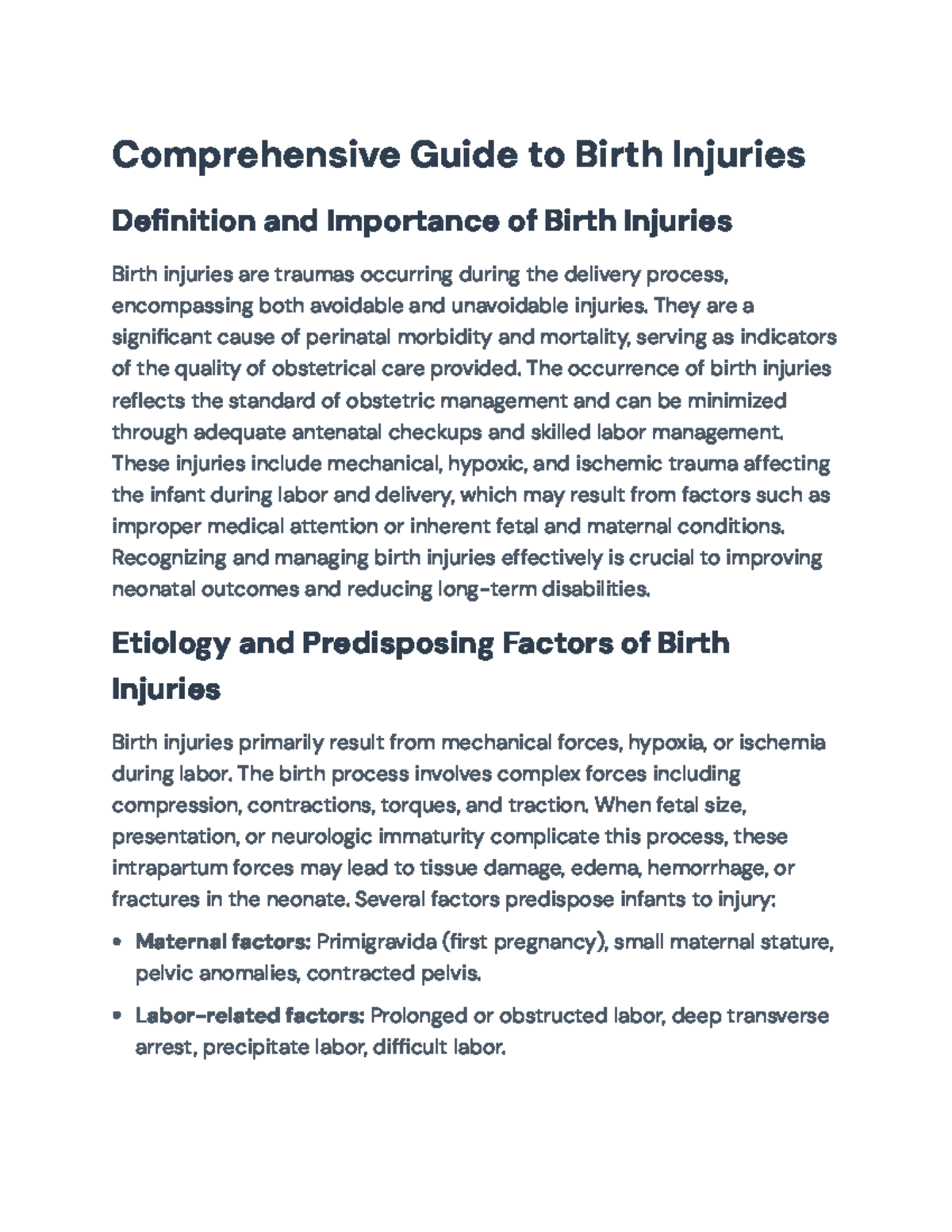 Comprehensive Guide to Birth Injuries: Definition, Types, and ...
