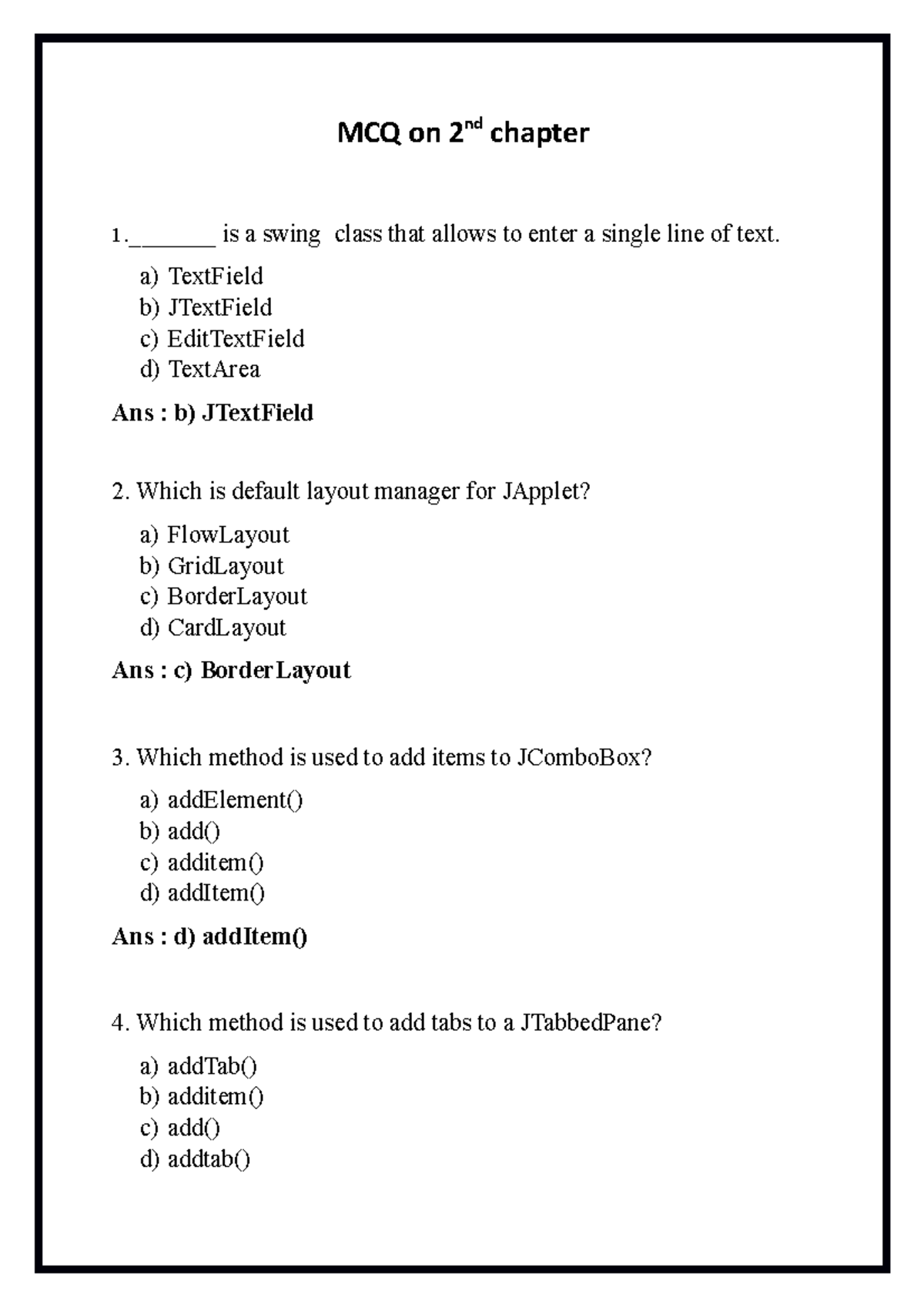 AJP MCQ CHAP-2 - MCQ of chapter number 2 on Advanced Java - MCQ on 2nd ...