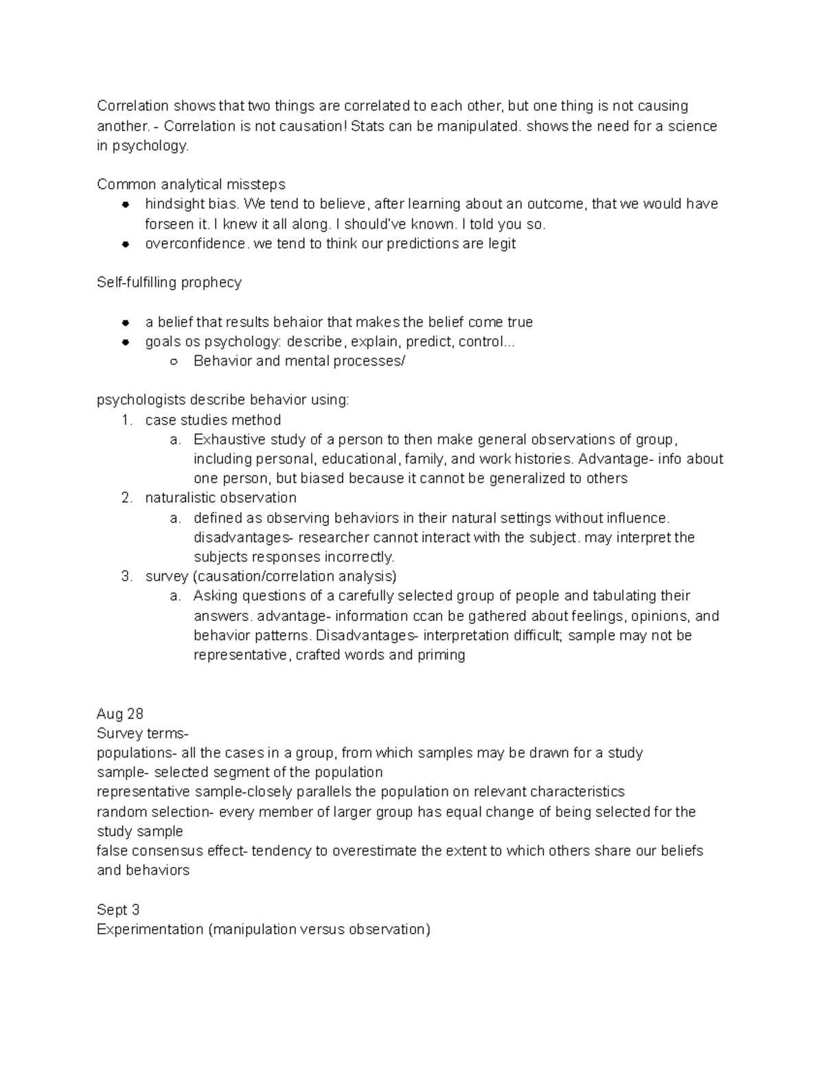 AP Psychology Unit 2: Research Methods & Ethics Overview - Studocu