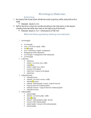 Word Surgery: Muscular Terminology Breakdown (MED101) - Studocu