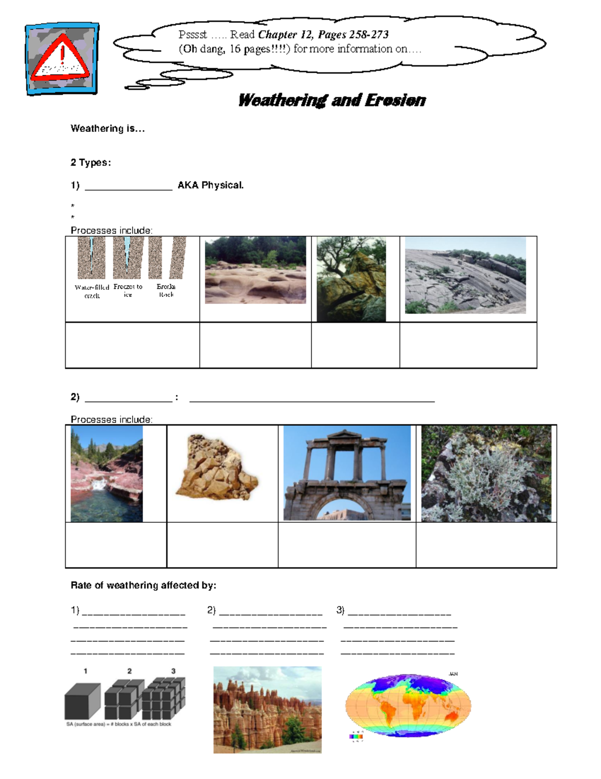Notes - WEathering and Erosion - THE SUN Chapter 25 Weathering and ...