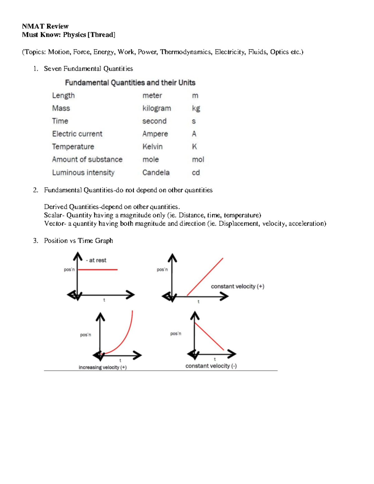 -MUST KNOW- Physics - NMAT reviewer - NMAT Review Must Know: Physics ...