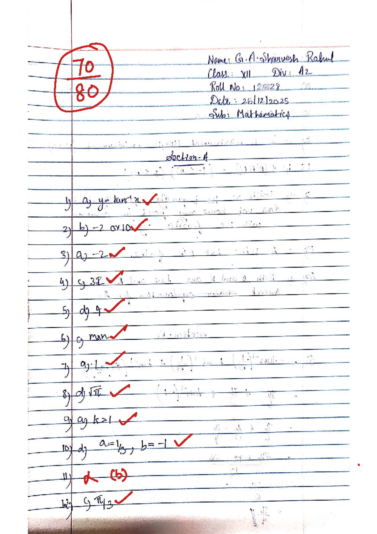 Mathematics Class XI1 Final Exam Notes - Sarvesh-1 - Studocu