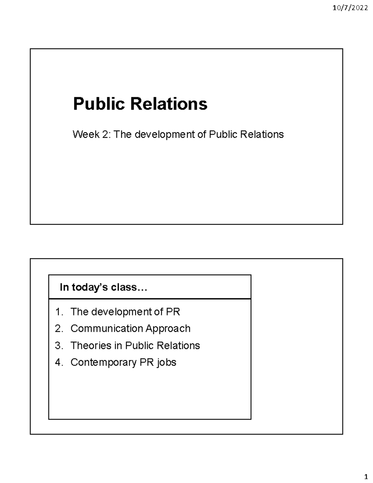 PR 2 - The development of PR - Public Relations Week 2: The development ...