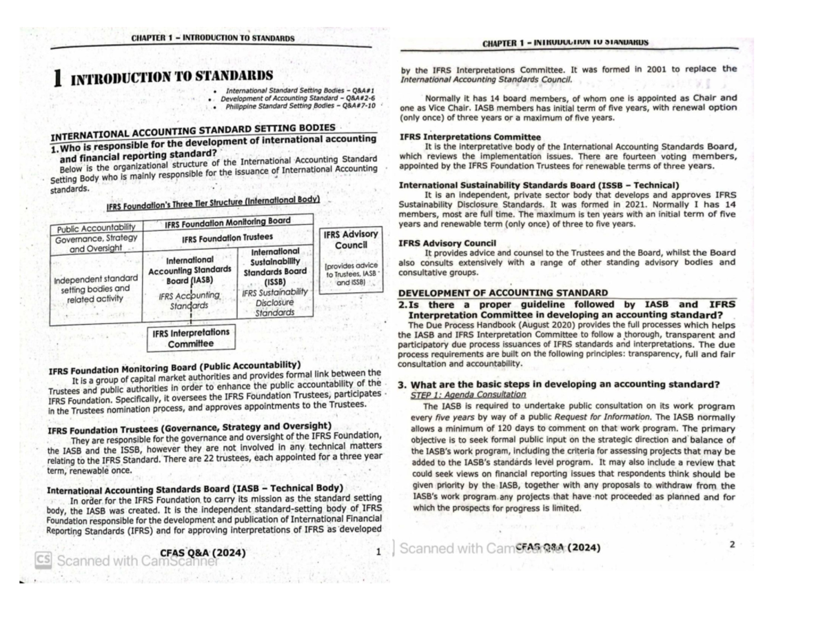 Cfas chapters 1-6 - Conceptual Framework - CHAPTER 1 INTRODUCTION TO ...
