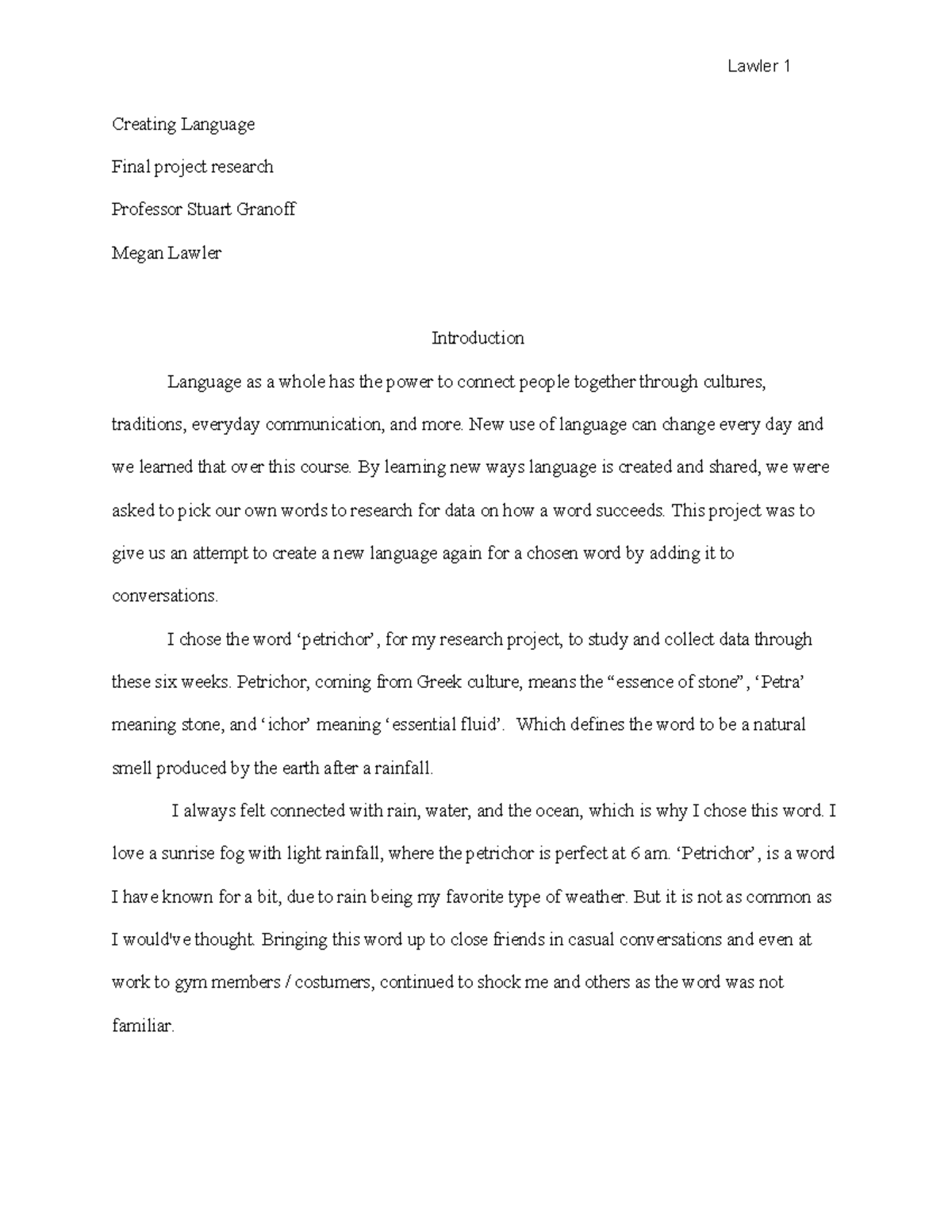 Annotated Final Research Paper on 'Petrichor' - ENGL 300 - Studocu