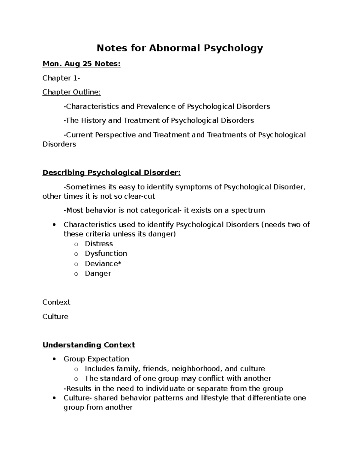 Abnormal Psychology: Assessment, Diagnosis, and Treatment Overview (PSY 101) - Studocu