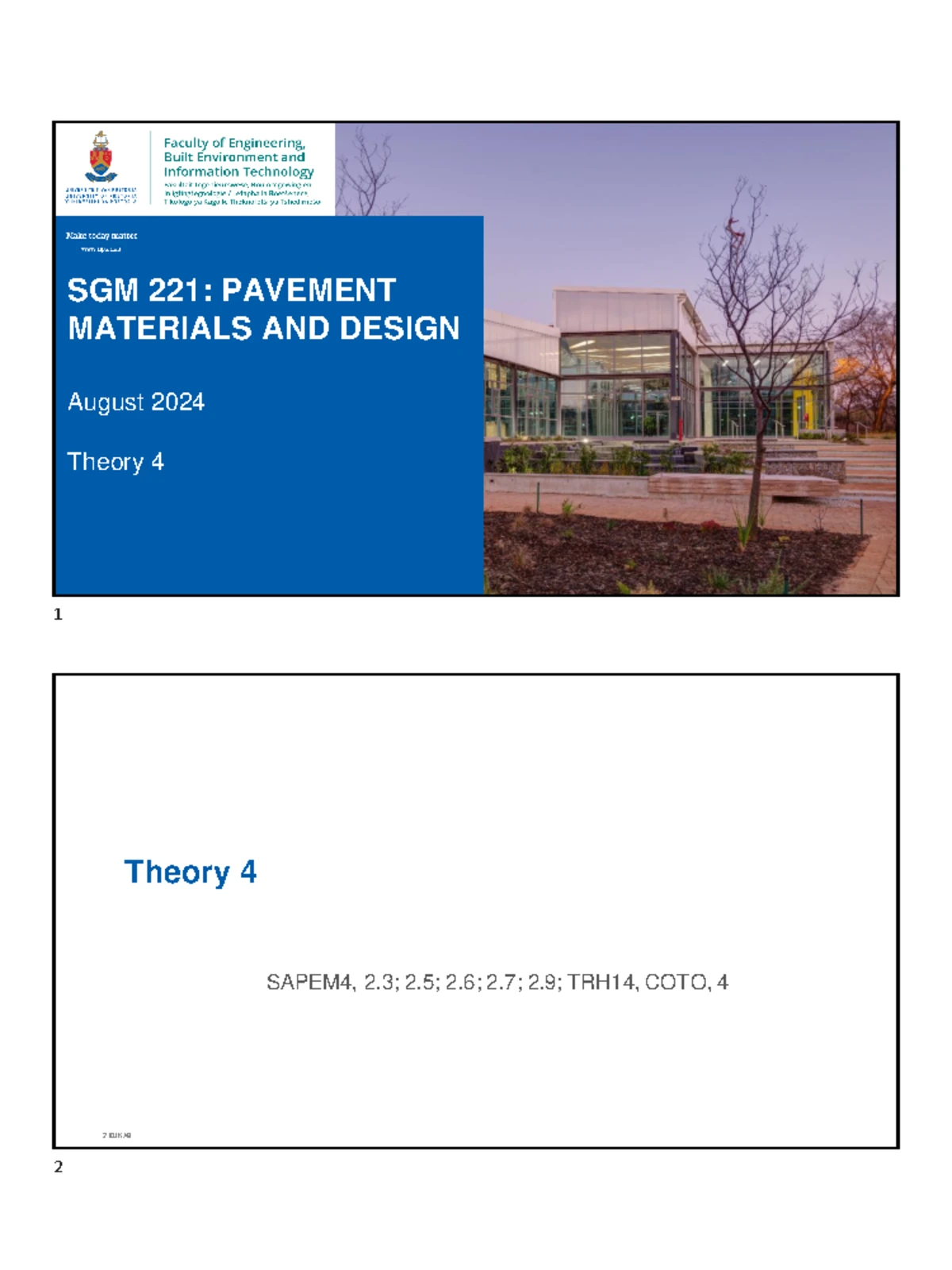 SGM 221: Lecture Notes on Pavement Materials and Design - Studocu