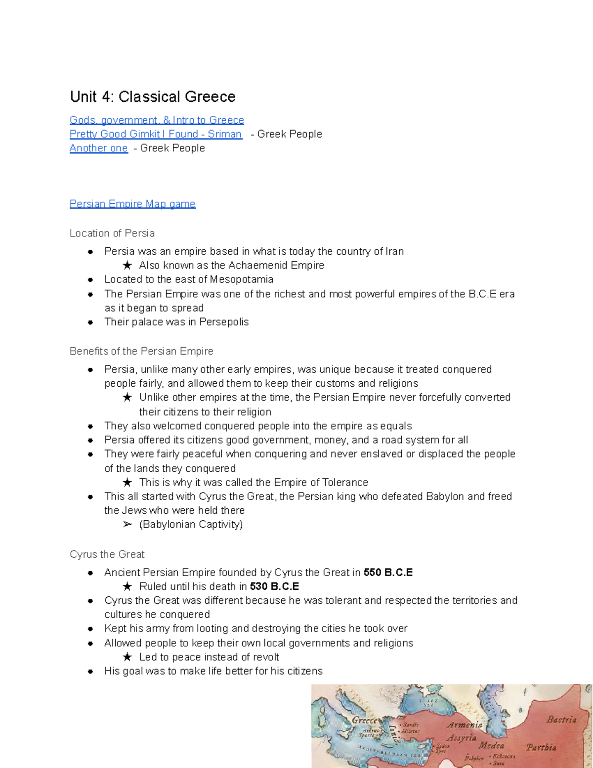 Unit 4: Classical Greece - Gods, Government, and Culture Overview - Studocu