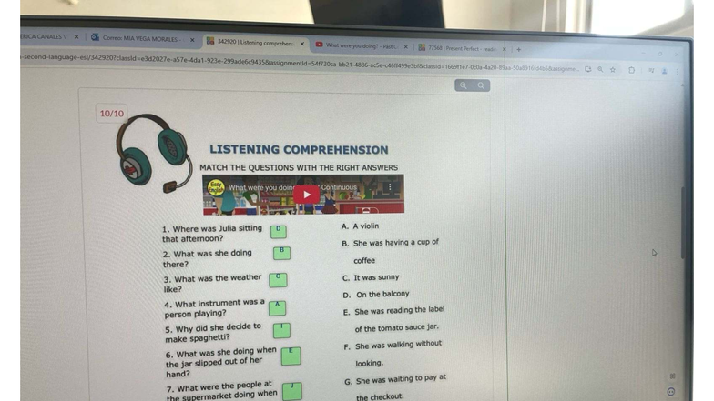 Listening Comprehension Exercise: Past & Present Perfect (342920) - Studocu