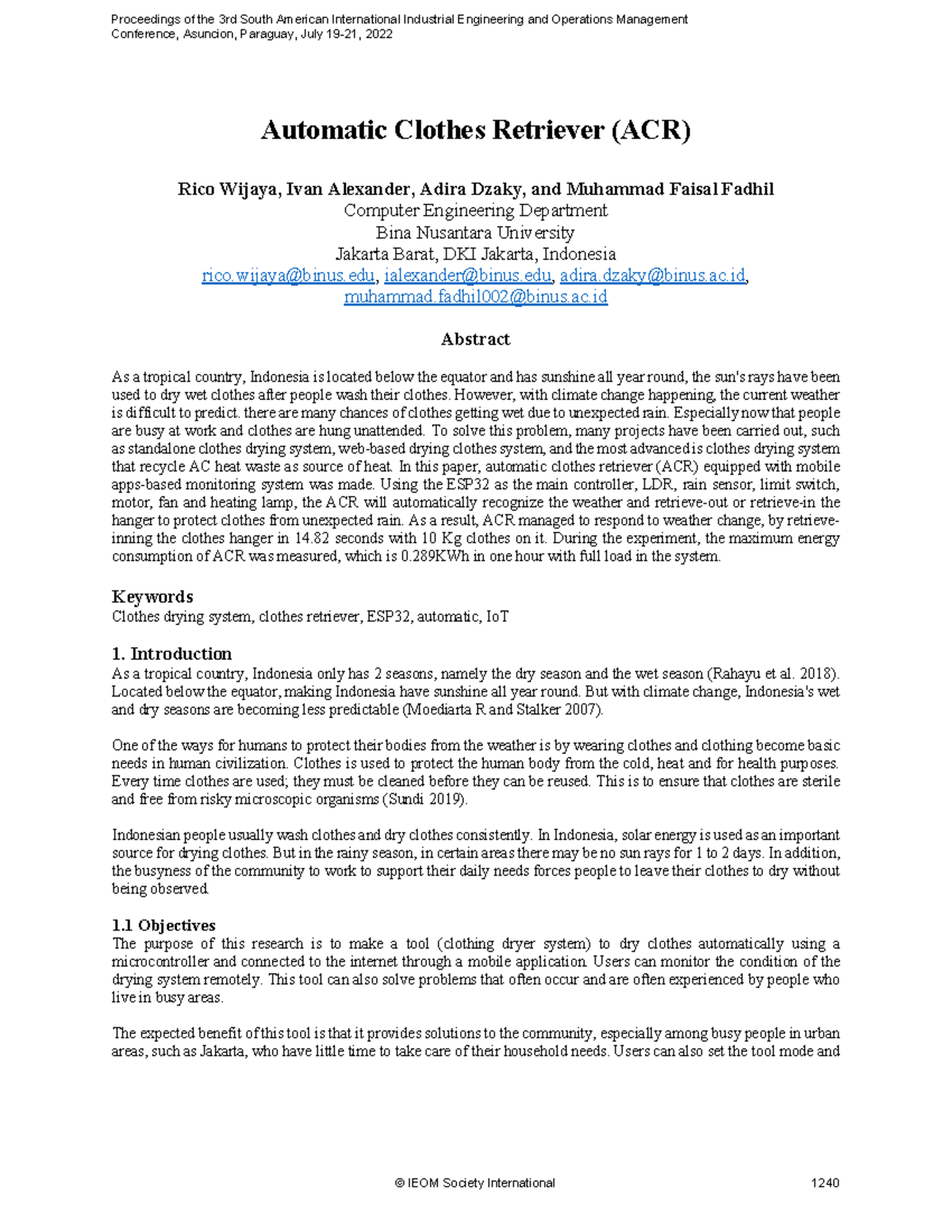 Automatic Clothes Retriever (ACR) System: Innovations in Drying Tech ...