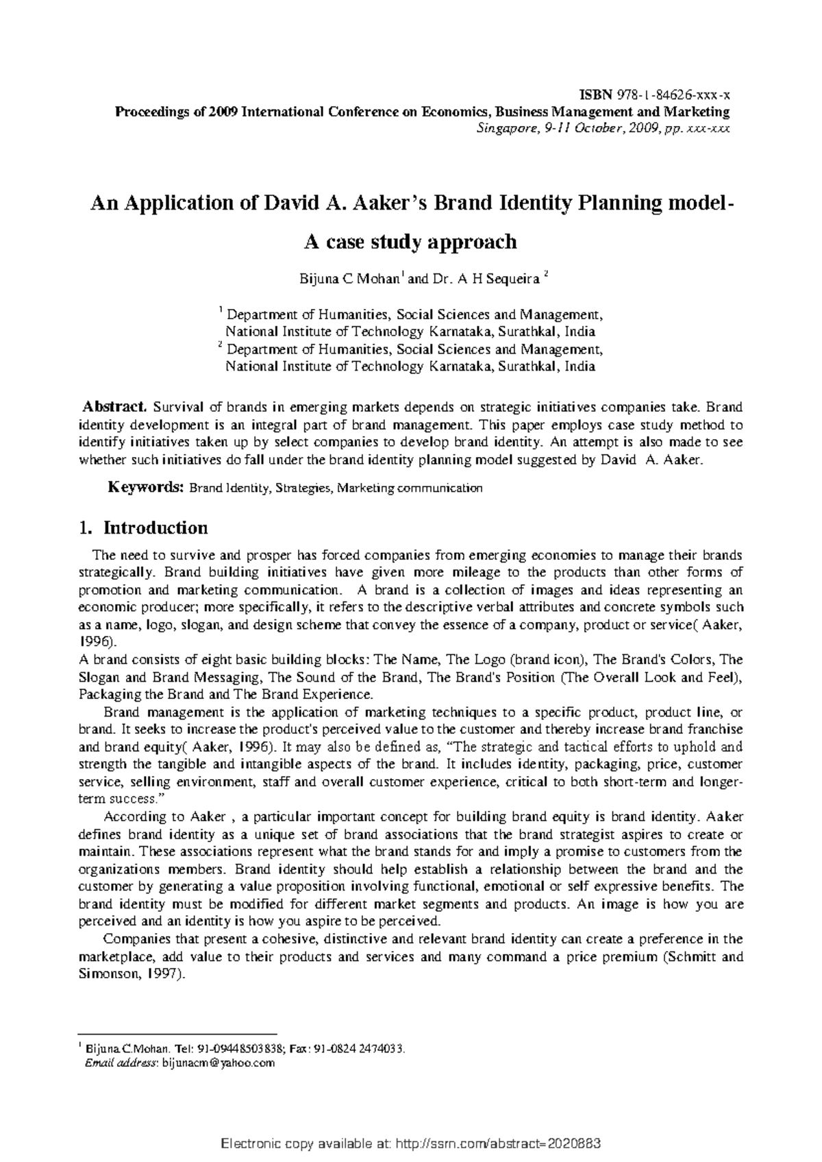 Case Study on Brand Identity Planning Model: Insights from Aaker's ...