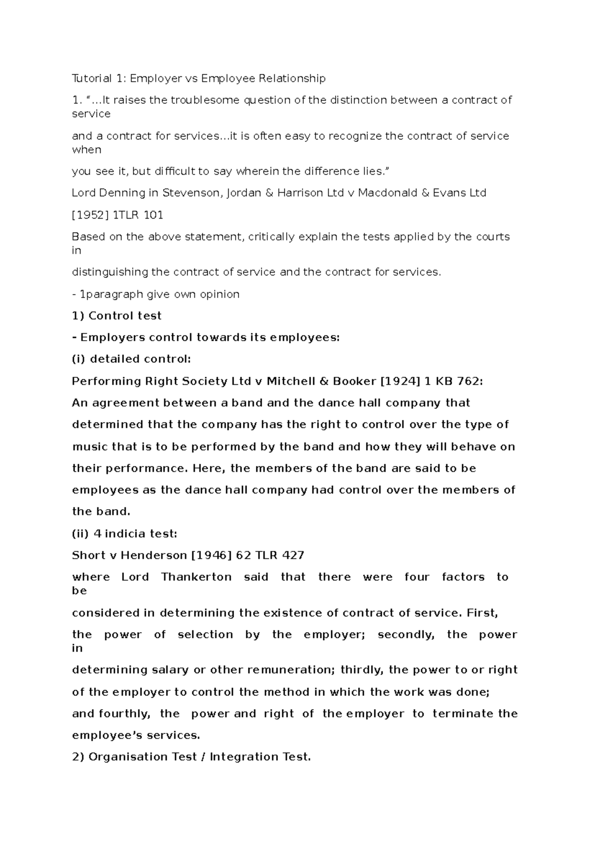 Tutorial 1: Distinguishing Employer vs Employee Relationships in Labour ...