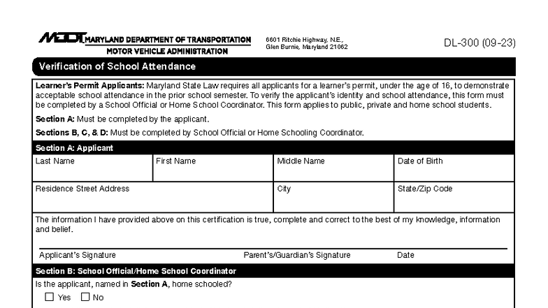 DL-300 Verification of School Attendance Permit Applicants - Studocu