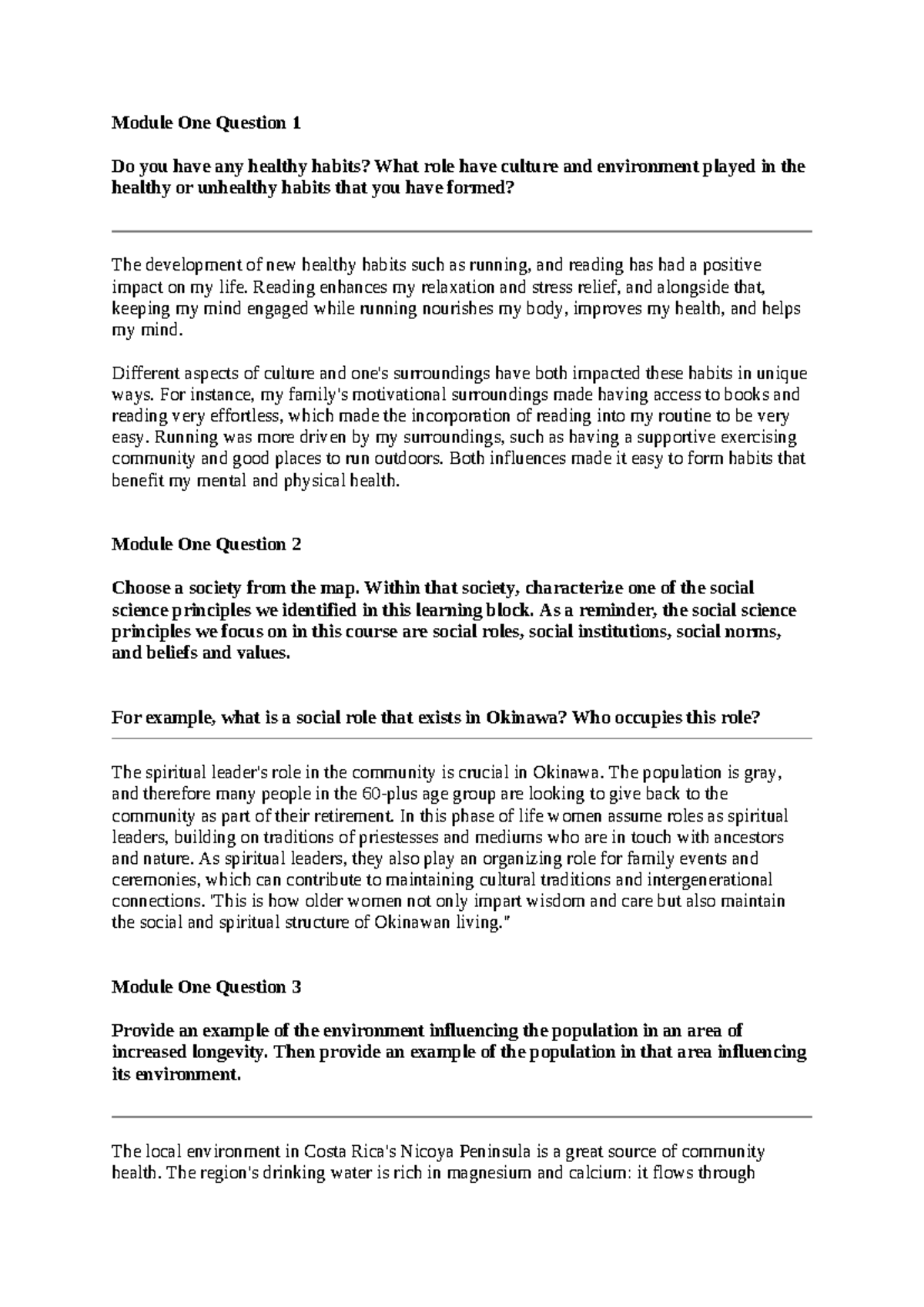 Mind Edge Module One - Exploring Social Science Issues and Habits - Studocu