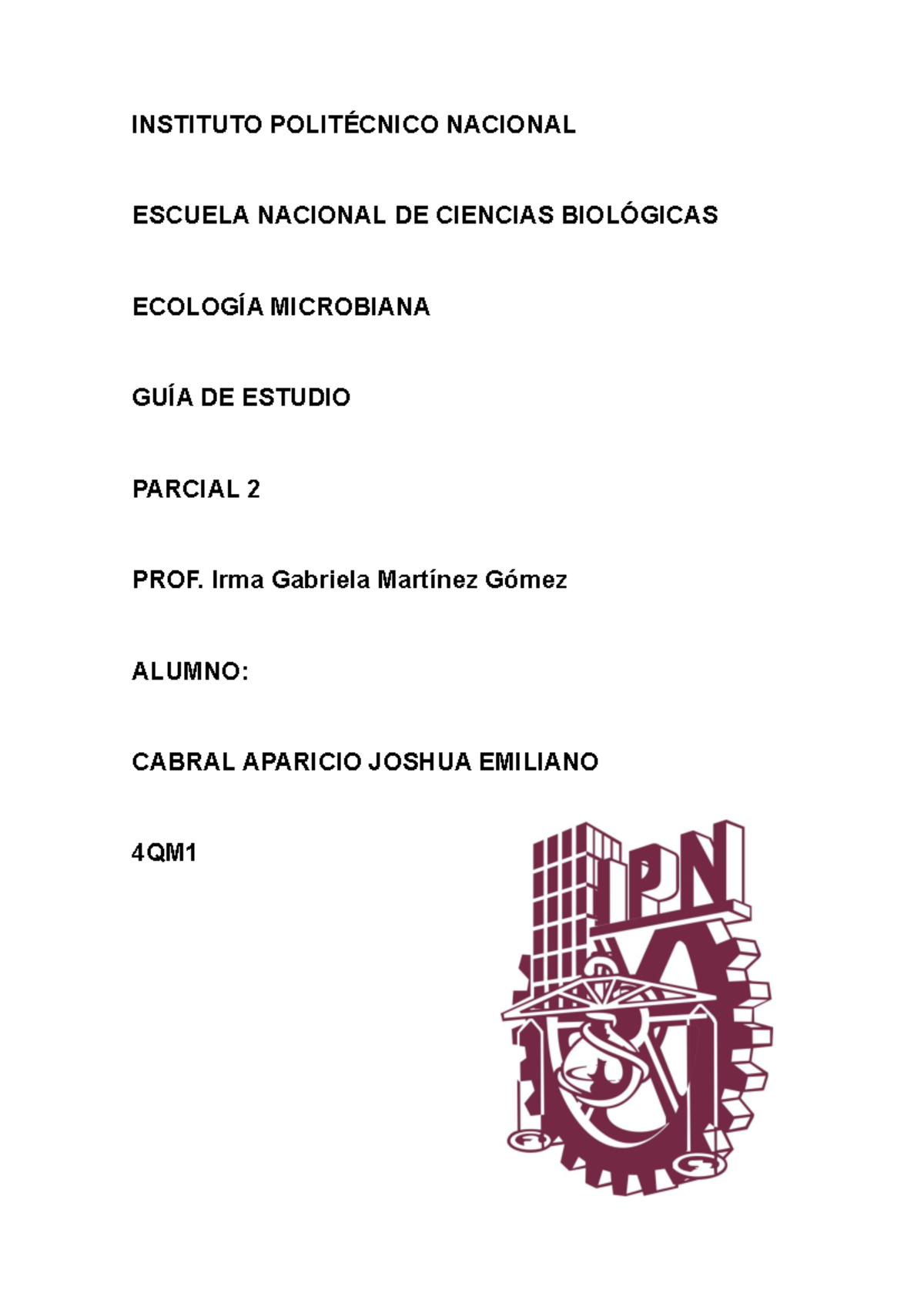 Portada IPN ECO - repaso y fusión con ecologia - Bioquímica Medica II ...