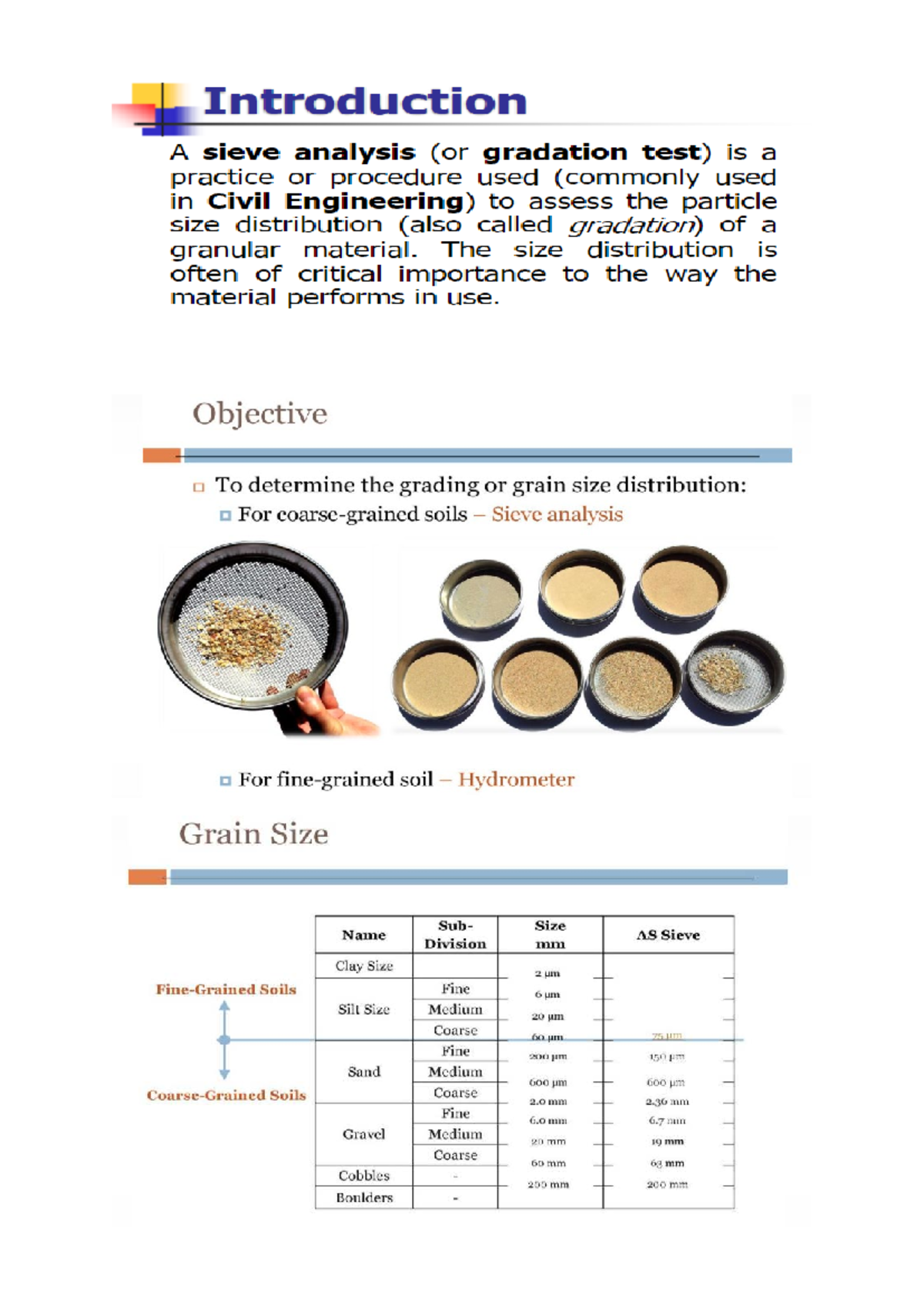 Sieve Analysis Procedure: Example & Calculations for Soil Testing - Studocu