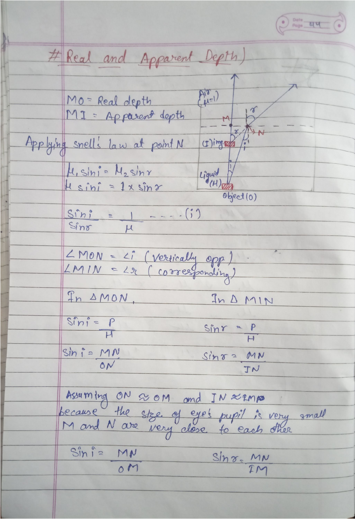 Class 12 Physics Optics Notes for Board Exam (4 Optics) - Studocu
