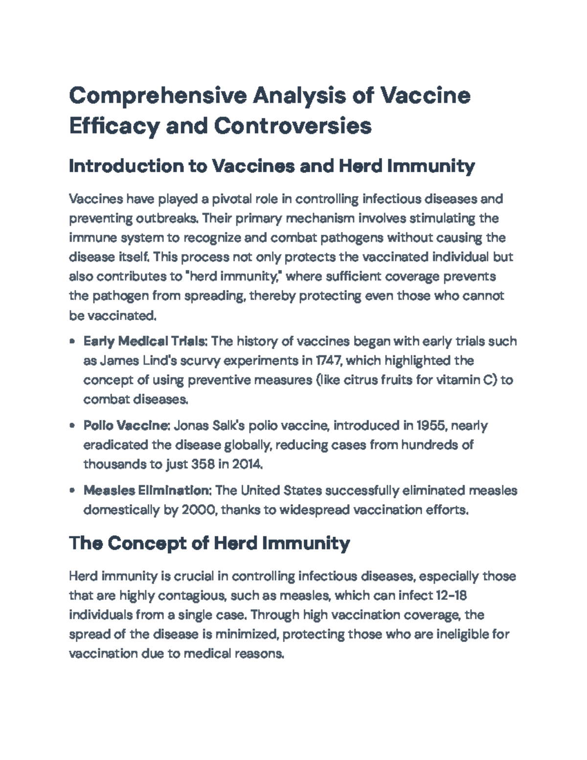 Comprehensive Analysis of Vaccine Efficacy and Public Controversies ...