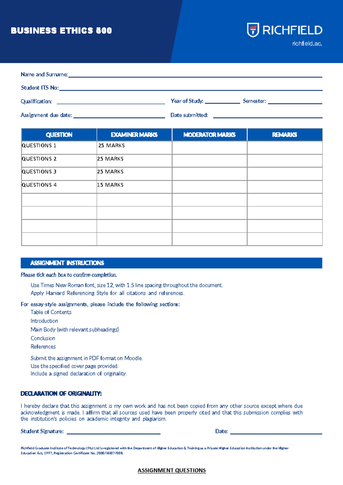 BUSINESS ETHICS 500 Assignment: Analysis of the Steinhoff Scandal - Studocu