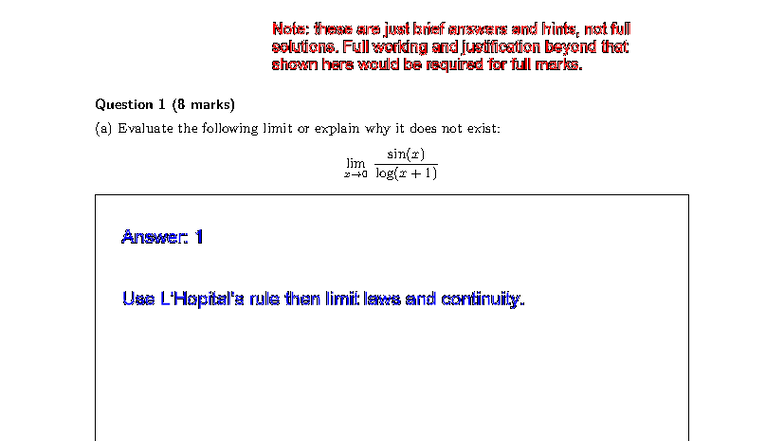 MAST10006 2024 S2 Calculus 2 Exam Answers and Solutions - Studocu