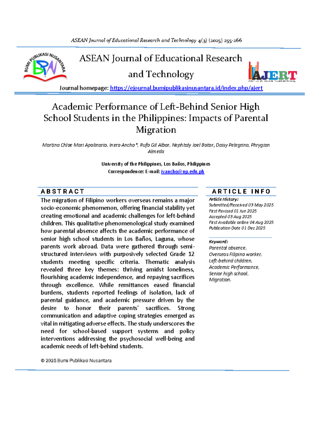 Academic Performance of Senior High Students in the Philippines ...