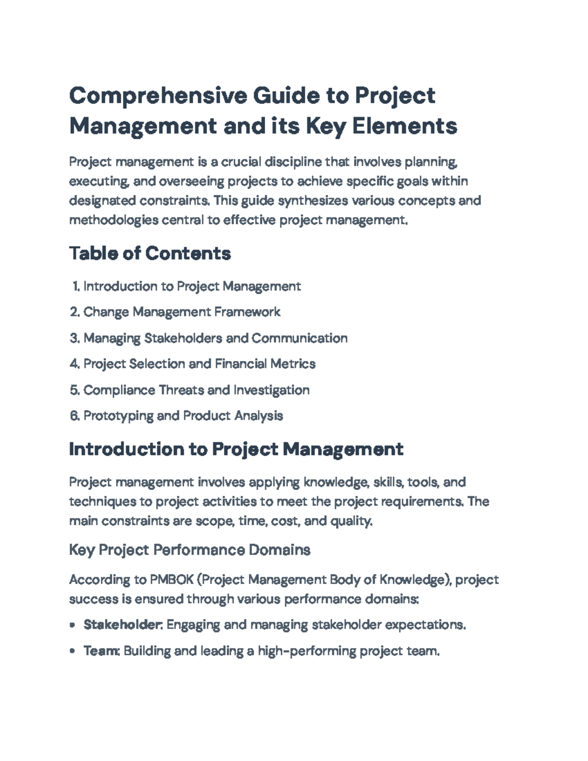 Comprehensive Guide to Project Management (PM 101): Key Concepts ...