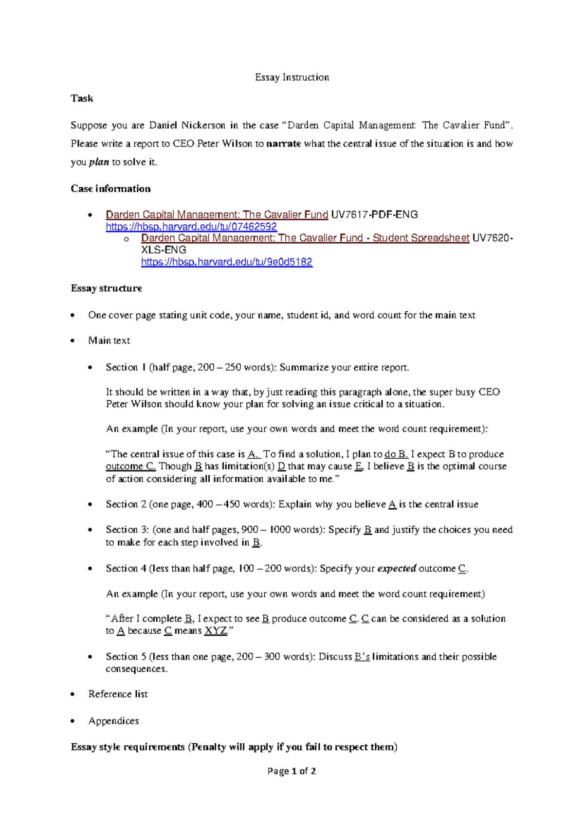 EFB201 Essay Instruction 2024se1 - Page 1 of 2 Essay Instruction Task ...