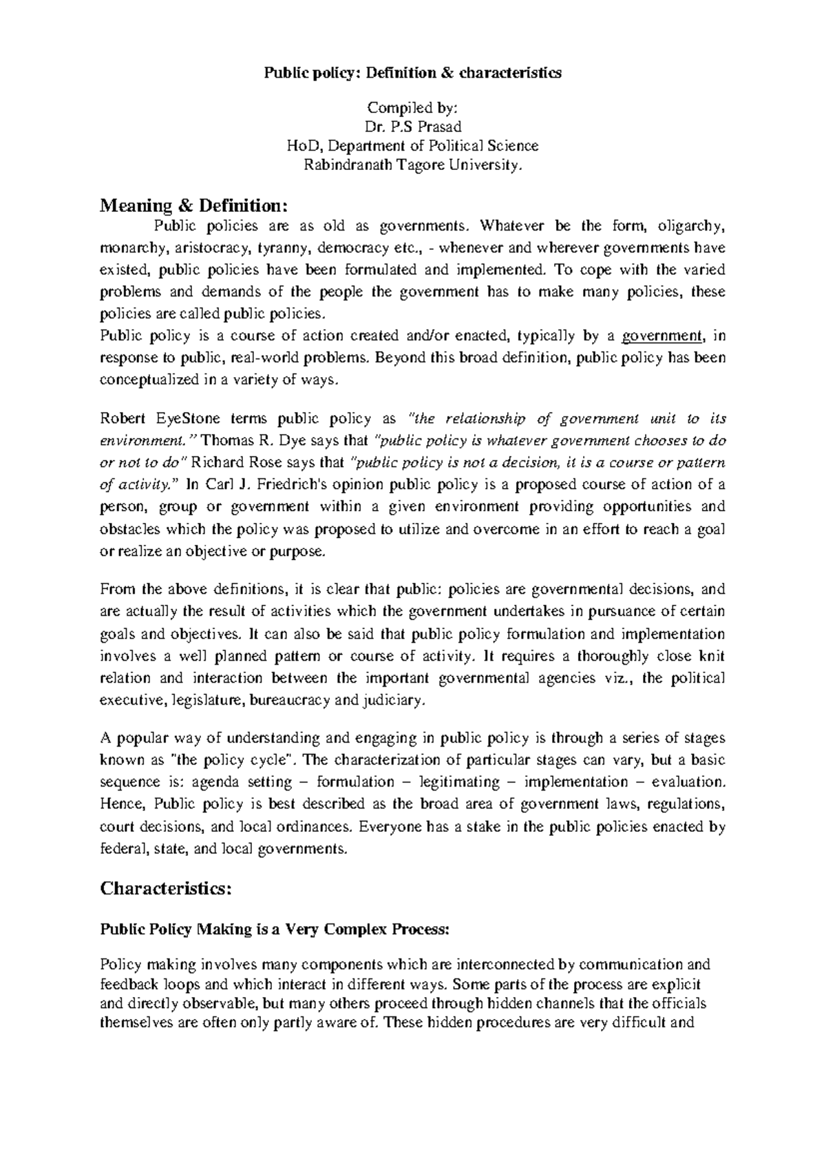 Public Policy: Definition, Characteristics, and Key Insights ...