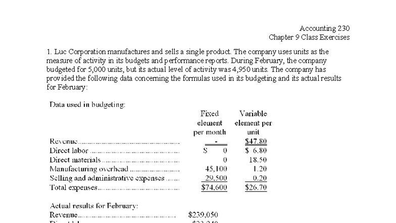 Fall 2025 ACCT 230 Chapter 9 Class Exercises Worksheet - Studocu