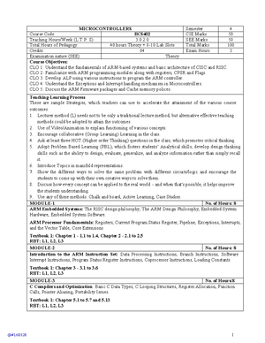 BCS402 Lab Manual - Microcontrollers an IPCC course , the above material consists of lab ...