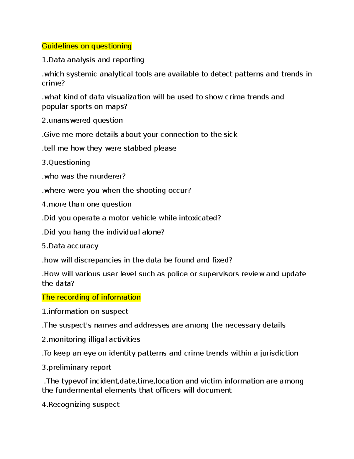Guidelines and Recording: Analyzing Crime Data and Reporting Techniques ...