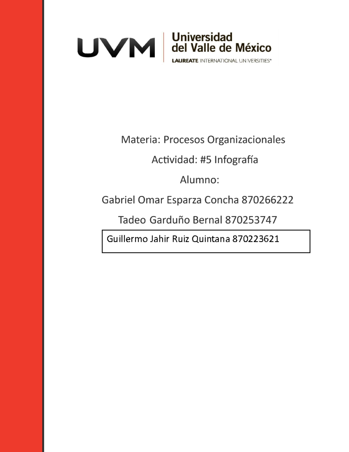 A#5 GOEC PO - Tarea - Procesos Organizacionales - Guillermo Jahir Ruiz ...