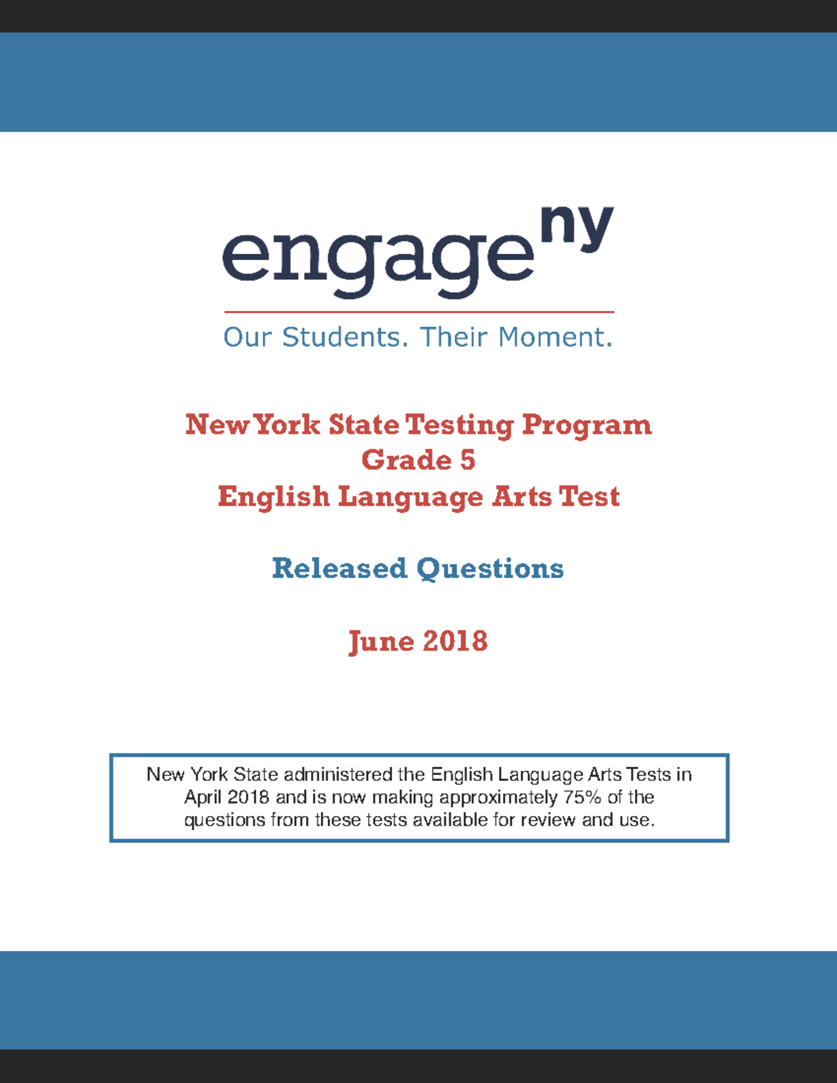 2018 Grade 5 ELA Released Test Questions for Review - Studocu