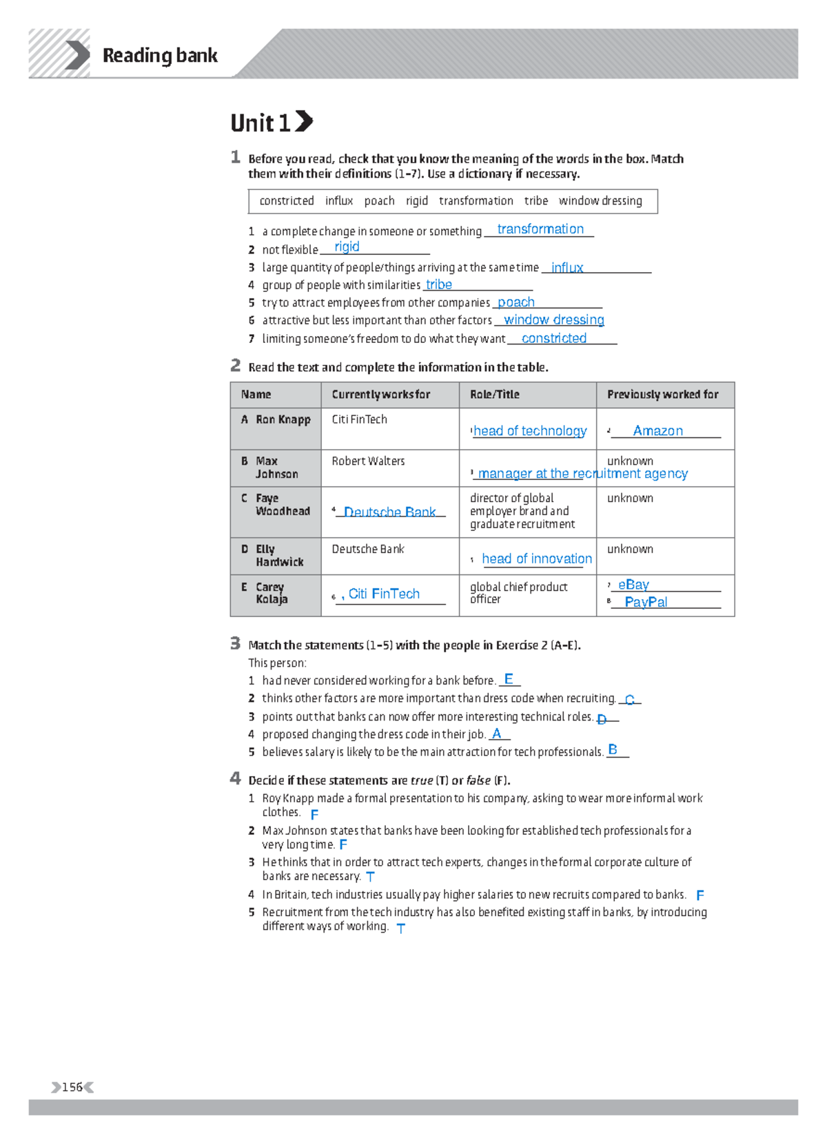 Unit-1 - reading bank - 156 Unit 1 1 Before you read, check that you ...