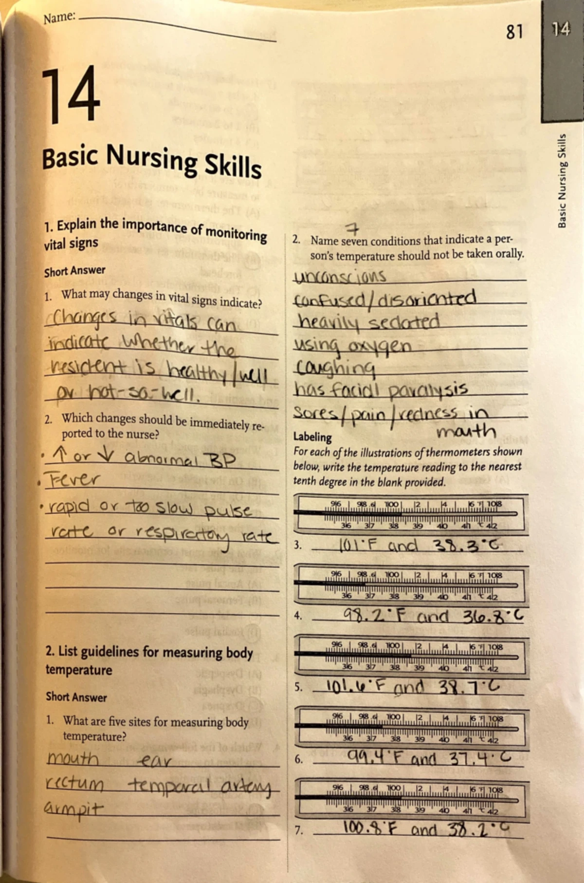 Chapter 14 - Essential Nursing Skills and Vital Signs Monitoring - Studocu