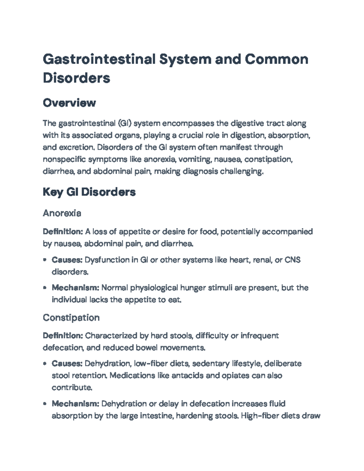 Gastrointestinal Disorders: Overview, Symptoms & Conditions Review ...