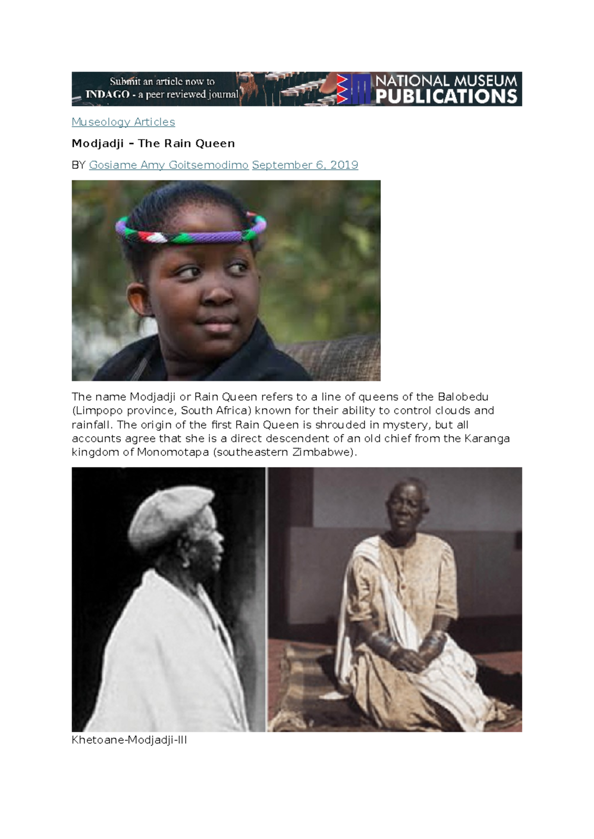 Modjadji - The origin of the first Rain Queen is shrouded in mystery ...