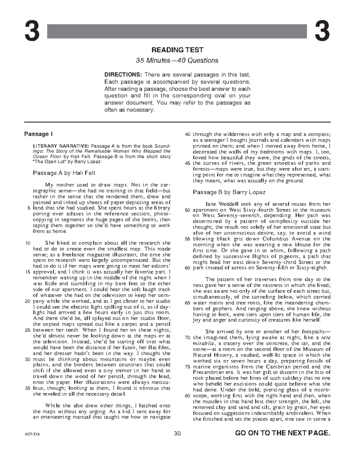 ACT - 2023 - Z18 - Reading Comprehension Passages and Questions - Studocu
