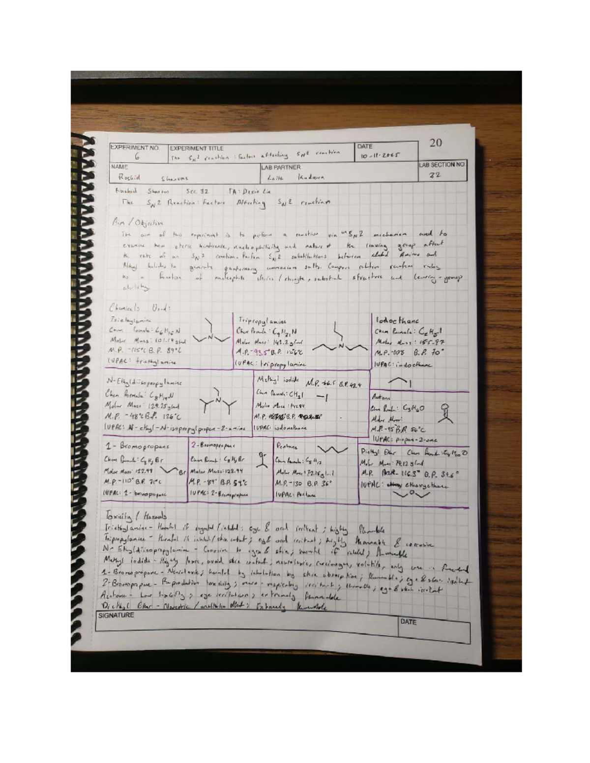 Experiment 6: SN² Reaction - Factors Affecting Reaction Rate - Studocu